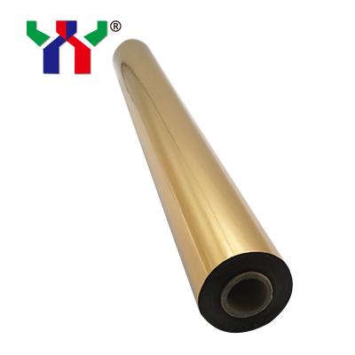 China 250 Meter Roll Gold Metallic Hot Stamping Film 21mic Heat Transfer Lamination for sale