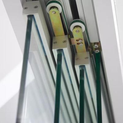 China Interior Frameless Tempered Glass Sliding Door Synchronous Soft Closing for sale