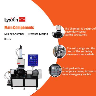 China Produtos de borracha Banbury Mixer Máquina de mistura interna Com CE 1-75L Volume 0,3-0,4 MPA Refrigeração por água à venda