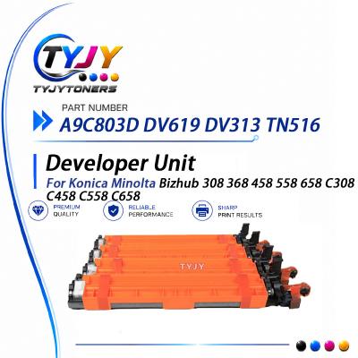China DV619 DV313 Developer Unit For Konica Minolta Bizhub 308 368 458 C308 Copier for sale