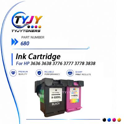 China Refillable Vivid Color HP 680 Refillable Ink Cartridge For 3636 3638 3776 3777 3778 3838 Printer for sale