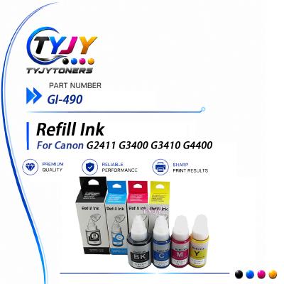 China Anti‑Clog Vivid Color Canon GI‑490 Refill Ink For PIXMA G1400 G2400 G3400 G4400 Ink Tank Printer for sale