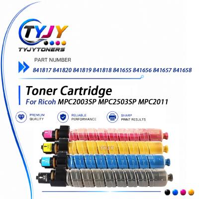 China Low Waste Uniform Color Toner Cartridge 841817 841820 841819 841818 841655 841656 841657 841658 For Ricoh MP MPC2003SP MPC2503SP MPC2011 for sale