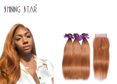 China Gold Blonde 100% Peruvian Straight Hair Bundles Colored 30 Double Weft Cheap for sale