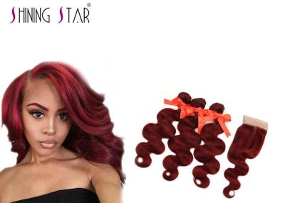 China Healthy Remy Indian Hair Bundles With Lace Closure 4 Bundles Full Thick Ends for sale