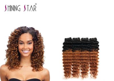 China Blonde Curly Malaysian Deep Wave Hair Bundles No Tangle Customized Length for sale