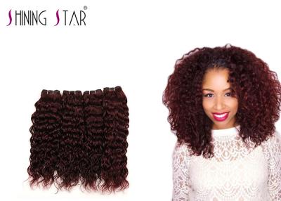 China Unprocessed Water Wave Human Hair , Burgundy Deep Water Wave Hair Weave for sale