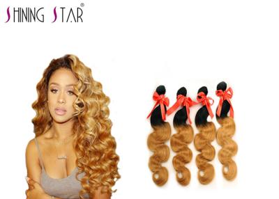 China Curly Body Wave Human Hair 4 Boudles Blonde #1B27 Weave No Bad Smell for sale