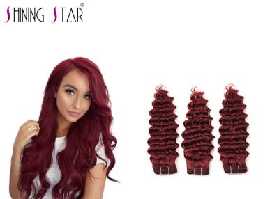 China 100 Human Hair Blonde Extension 3 Bundles Deep Wave Hair #99J Color for sale