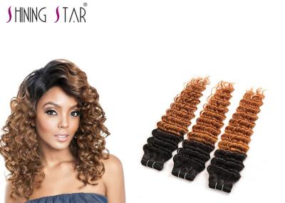 China Curly Brazilian Hair Bundles #1B30 Brown Blonde Deep Wave Nice Shine for sale