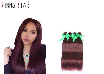 China 100 Peruvian Straight Hair Bundles 4 Bundle Burgundy Color No Shedding / Tangle for sale