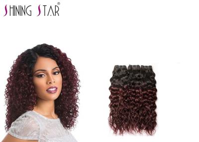 China 3Pcs Water Wave Of Peruvian Hair Bundles #1B Burgundy Double Weft Constructed for sale