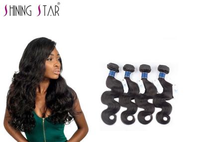 China Virgin Natural Black Body Wave Human Hair Weave Four Bundles No Tangle for sale