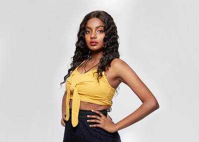 China Loose Deep Wave Human Hair Lace Front Wigs #2 Color Middle Part For Black Women for sale