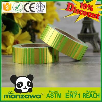 China 2016 new design own logo self adhesive colored gold washi copper foil tape for sale