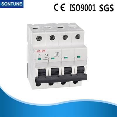 China Schreiben Sie C MCB Miniaturleistungsschalter 4P 230V hohes Ausschaltvermögen zu verkaufen