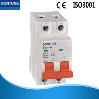 China STD1-63 2P Miniature Circuit Breaker 63A White Small Size Long Life for sale