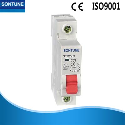 China Disyuntor del carril MCB del dinar de STM2-63 1P debajo disyuntor de la protección del voltaje del mini en venta