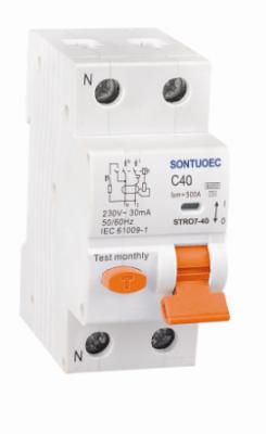 中国 漏出流れおよび積み過ぎの保護のための長い生命6KA 2Pole 63A 30mA RCBO Aタイプ漏出現在の遮断器 販売のため
