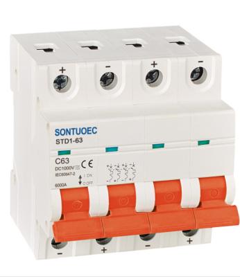 China 4 interruptor solar de Polo 1000VDC MCB à venda