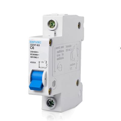 China Interruptor de Sontuoec 400V 1P 2P 4.5kA 63A MCB à venda