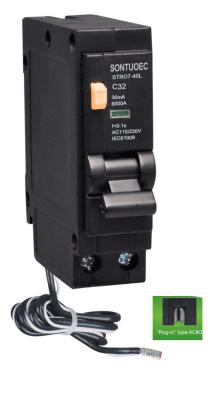 중국 플러그인 과부하 방지 40A RCBO 회로 차단기 판매용