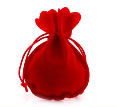 China Top-selling Fashionable flocking Gift bag Gift drawstring bag Gift pouch for sale
