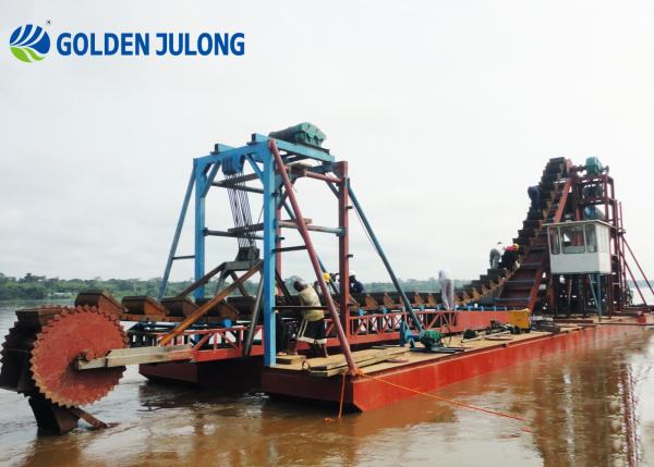 JLBCD60 68 piezas Dredger con cadena de cubo 60 m3/h para el proyecto de minería de oro de arena