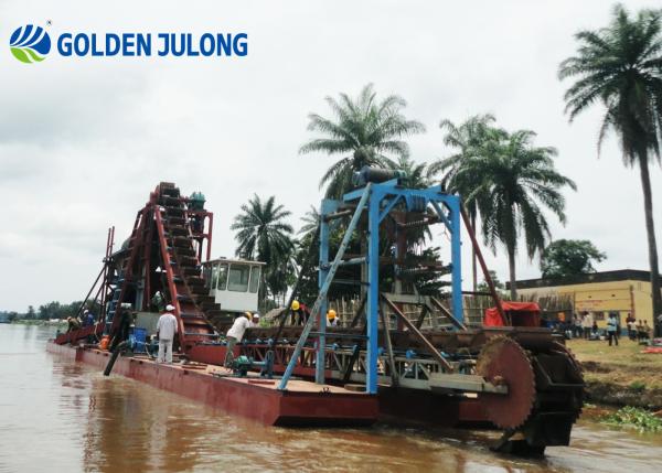 JLBCD60 68 piezas Dredger con cadena de cubo 60 m3/h para el proyecto de minería de oro de arena