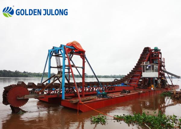 JLBCD60 68 piezas Dredger con cadena de cubo 60 m3/h para el proyecto de minería de oro de arena