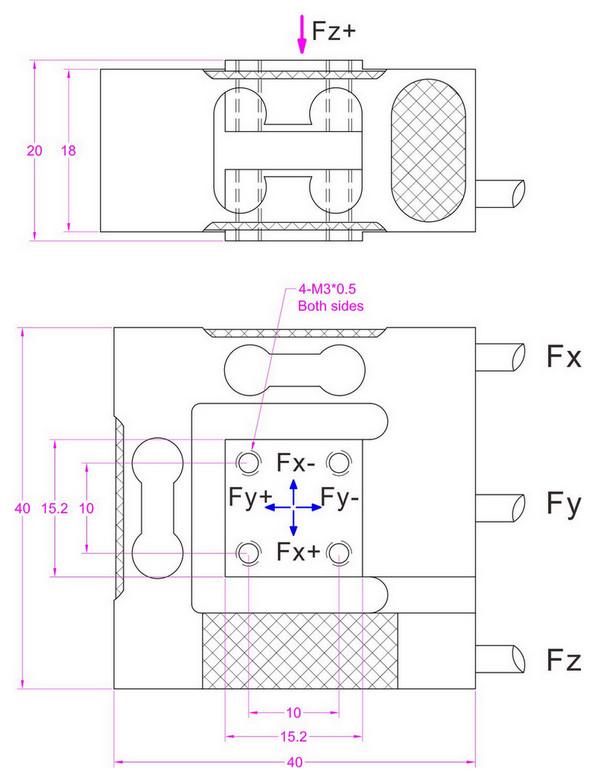 triaxial load cell 10N