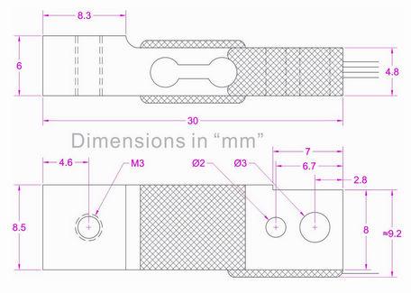 miniature load cell transducer 2kg