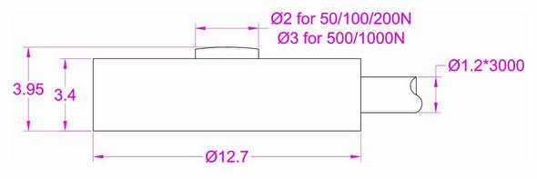 transductor subminiature 50N 100N 200N 500N 1000N de la fuerza
