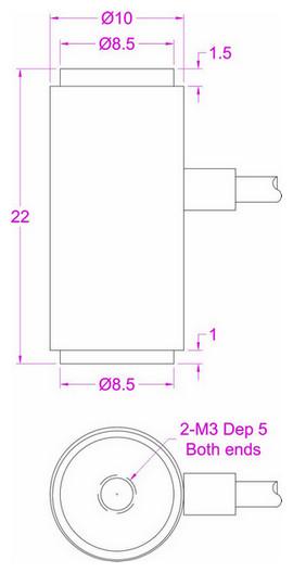 10MM DIAMETER TENSION LOAD CELL WITH M3 THREAD