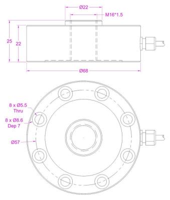 China Celda de carga de panecillos de acero inoxidable de 0 a 2 toneladas para la medición de la fuerza de compresión por tensión en venta