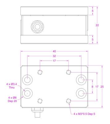 China Celular de carga de tensión y compresión de 0-50 kg con superficie de montaje con flancos en venta