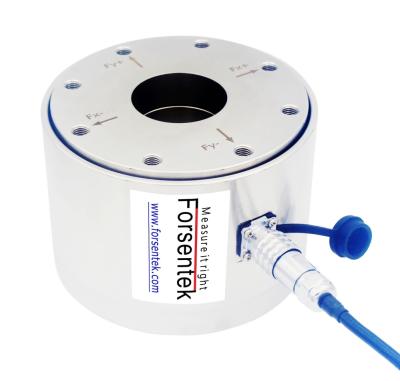 China Flange Mount 3-Axis Load Cell 0-100kN Through Hole Multi-axis Force Sensor for sale
