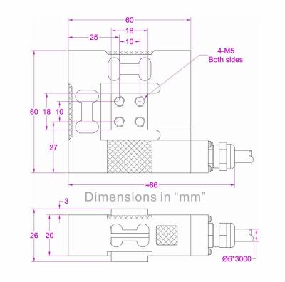 China sensor triaxial triaxial de la fuerza de la célula de carga 100kg 50kg 30kg 20kg 10kg 5kg Loadcell en venta