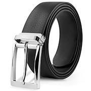 China Factory Custom Black Synthetic Artificial Vegan Leather Belt for Boys for sale
