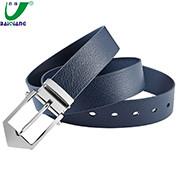 China Quality Custom Logo Blue Leather Mens Golf Belts for Men for sale