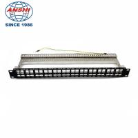 China Shielded Stp Rack Mount Patch Panel 48 Port 19 Inch With Cable Management for sale