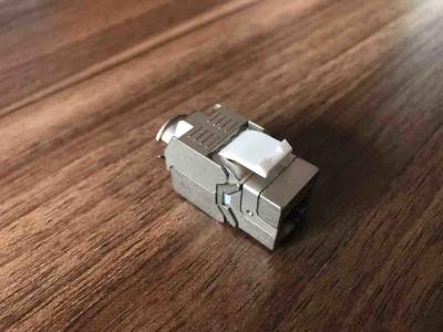 China Metallic Color Rj45 Shielded Jack , Metal STP Cat6a Shielded Keystone Jack for sale