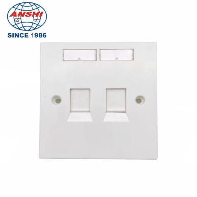 Cina ANSHI 2 porte Ethernet 86Type Keystone Faceplate Decorazione Piastra da parete in vendita