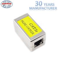 China RJ45 KEYSTONE JACK Shielded pass through Keystone Jack Cat5e CAT6 Metal Straight Through Inline Coupler for sale