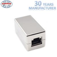 China RJ45 KEYSTONE JACK Shielded pass through Keystone Jack Cat5e CAT6 Metal Straight Through Inline Coupler for sale