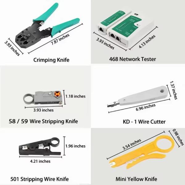 ネットワーク修理ツールキット RJ45 クリップペイヤー ケーブルラン テスト カッター ストリッパー テストツール