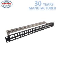 China Shielded Stp Rack Mount Patch Panel 48 Port 19 Inch With Cable Management for sale