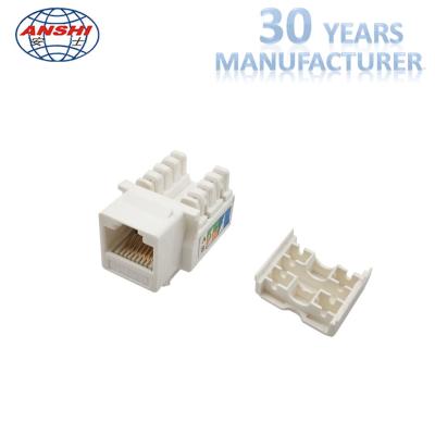 China Red Rj45 Jack trapezoidal Cat5e UTP 8p8c de 90 grados con el chapado en oro en venta