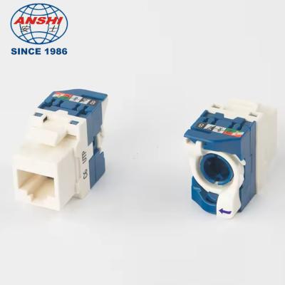 Китай Бесинструментальный и вращающийся RJ45 Keystone Jack с вращением на 180 градусов для кабелей CAT6 и высокоскоростных данных продается