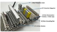 China Single Pair LSA PLUS Module Over Current Over Voltage Protector Unit for sale